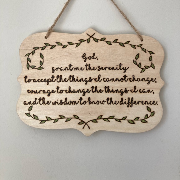 Art | Serenity Prayer Recovery Inspirational Pyrography Home Decor ...